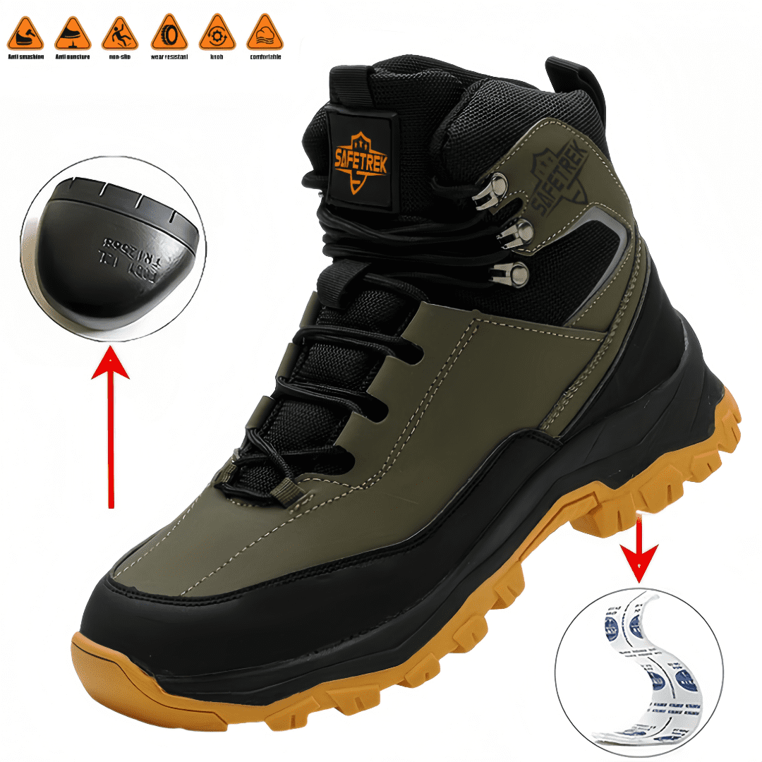 SAFETREK Steel Toe Safety Shoes For Men Women: Anti-Puncture Anti-Smash Anti-Slip Work Footwear ...