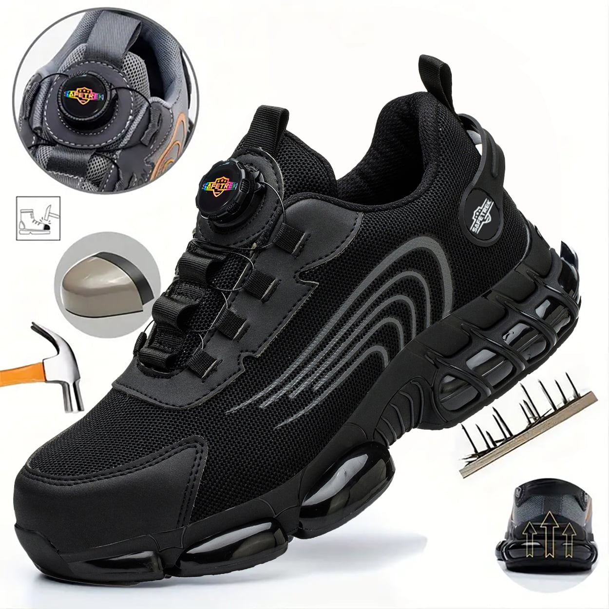 SAFETREK Steel Toe Safety Shoes for Men Women: Anti-Smash Anti-Puncture ...