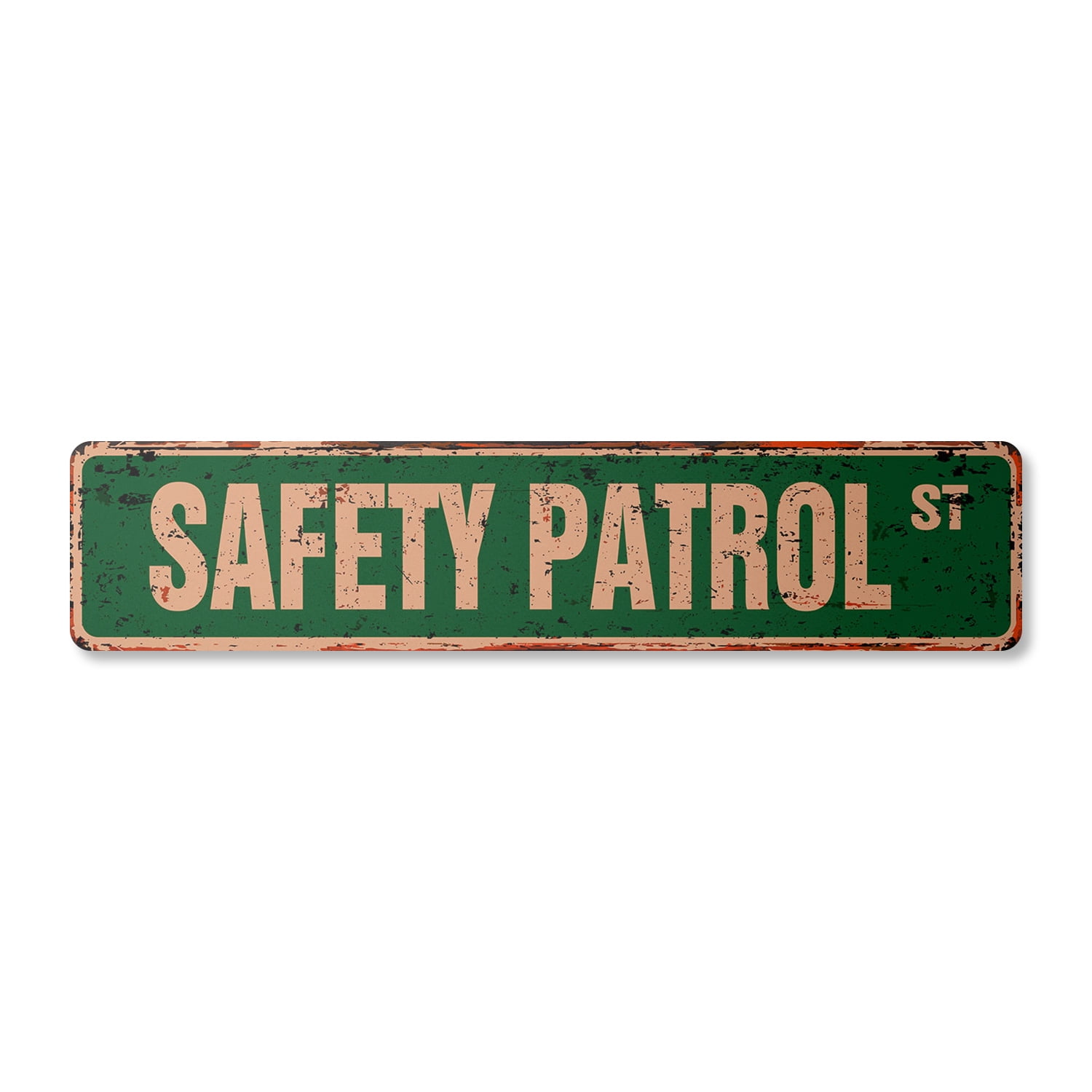 SAFETY PATROL Vintage Plastic Street Sign crossing guard school traffic ...
