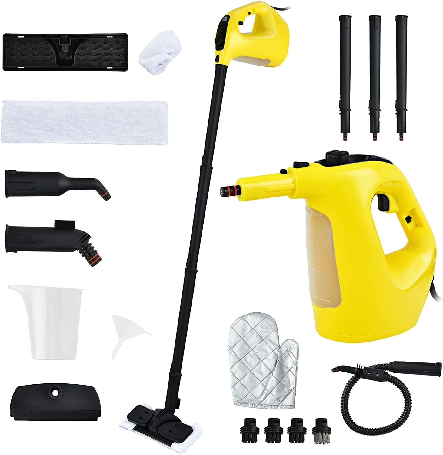 SAFSTAR Handheld Steam Cleaner, 1400W Pressurized Steamer with 14-Piece ...