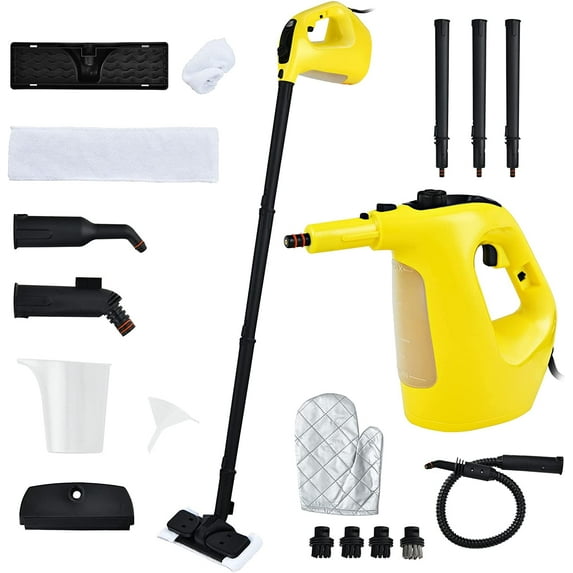 SAFSTAR Handheld Steam Cleaner, 1400W Pressurized Steamer with 14-Piece ...