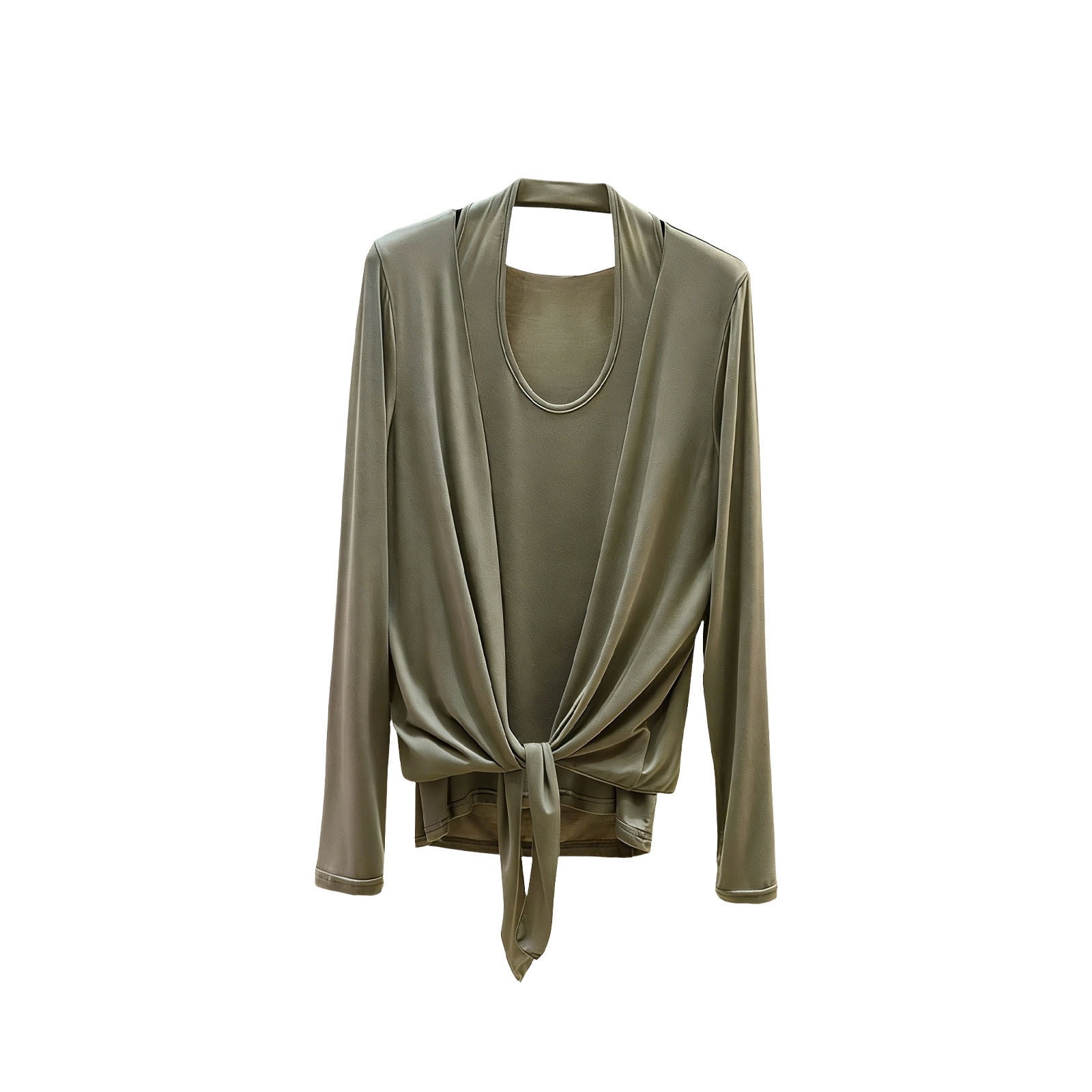 SAFUNY Women's Top Cardigan Tank Top Long Sleeve V Neck Fashionable ...