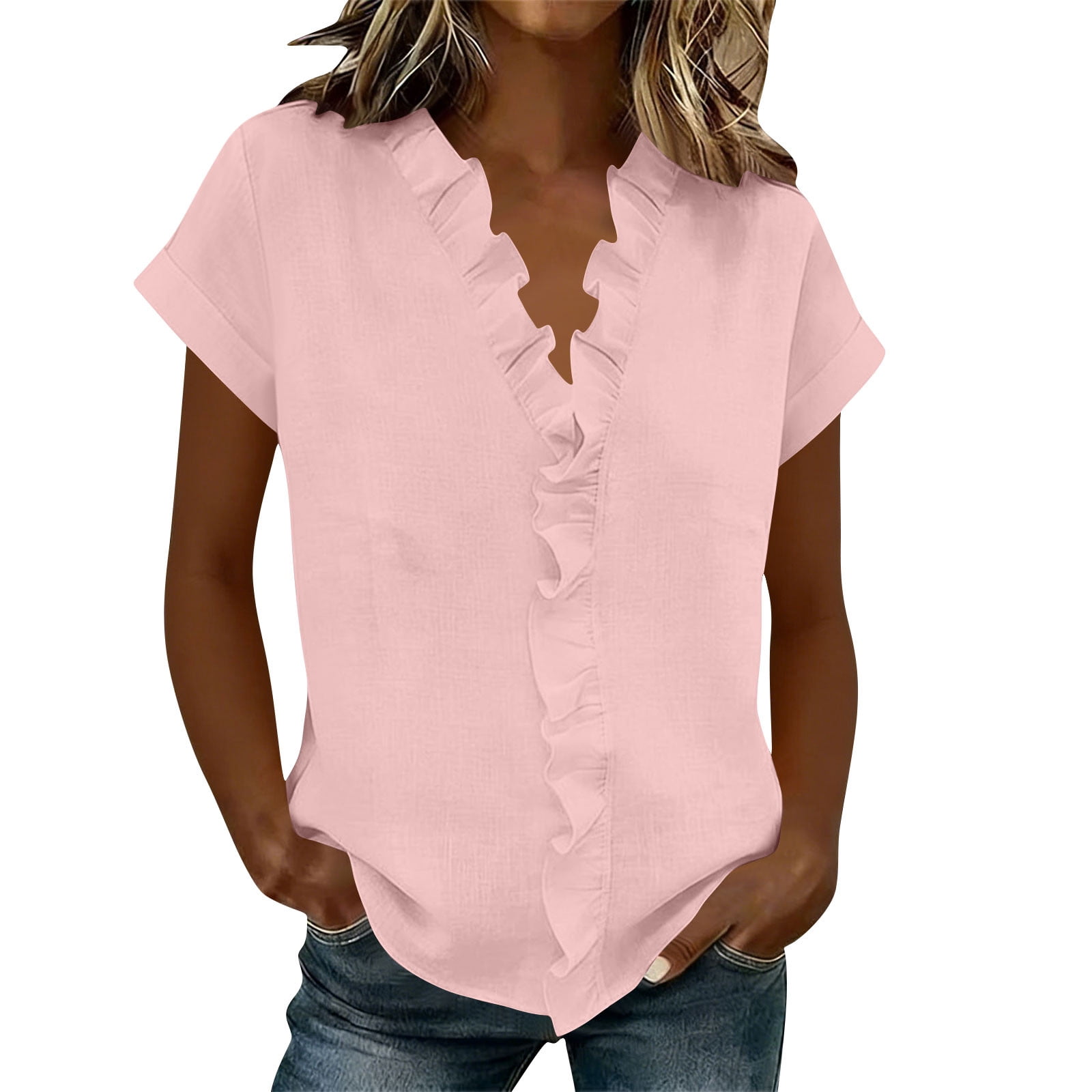 SAFUNY Women's Top Short Sleeve Casual Stylish Look For Modern Fashion ...