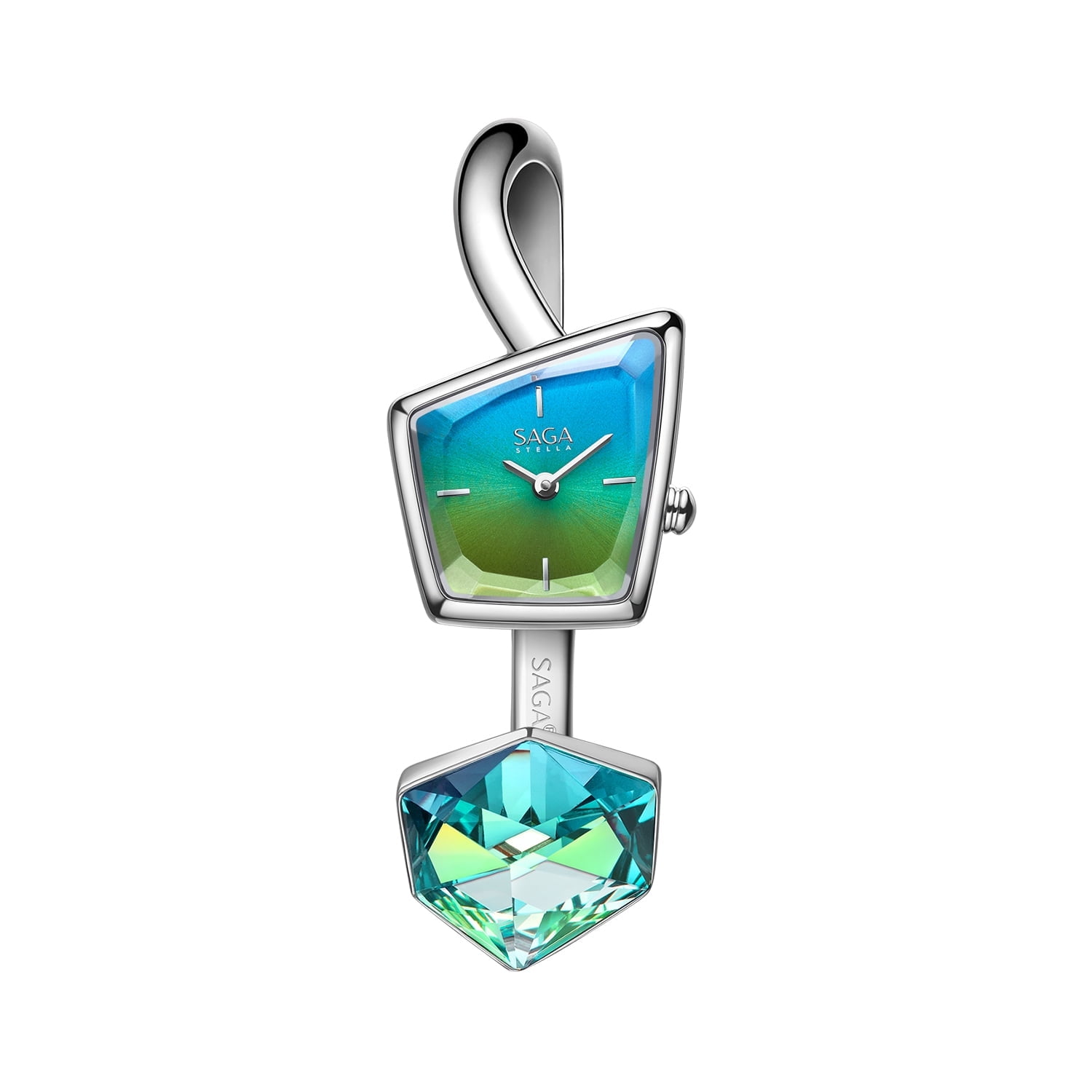 SAGA Illusion Women's Luxury Cuff Bangle Watch, Shaped Mineral Case ...