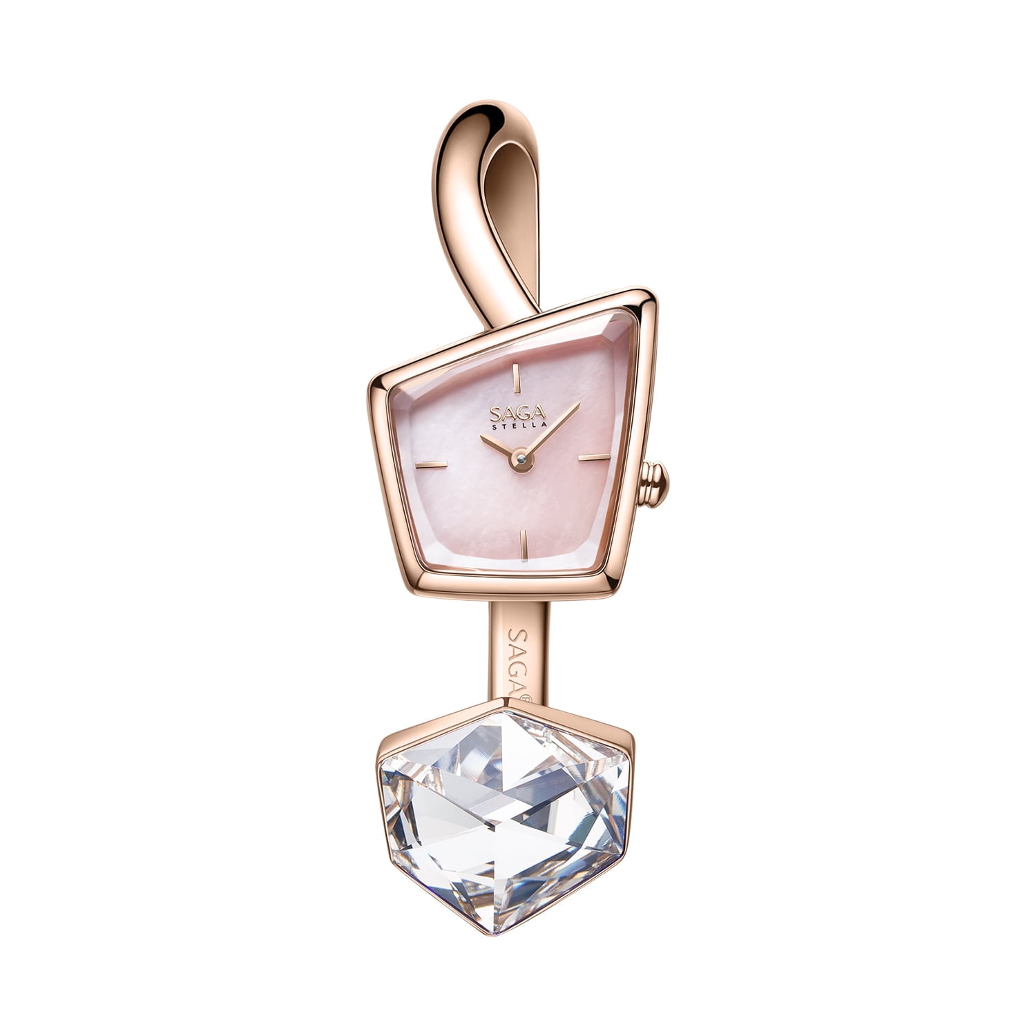 SAGA Illusion Women's Luxury Cuff Bangle Watch, Shaped Mineral Case ...