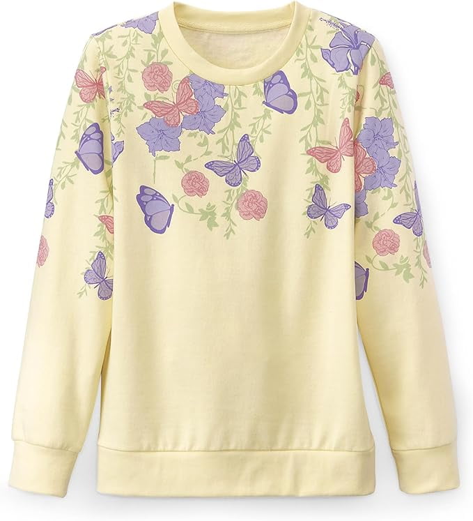 SAGEFINDS Pastel Butterfly Sweatshirt for Women, Butterflies and Floral ...