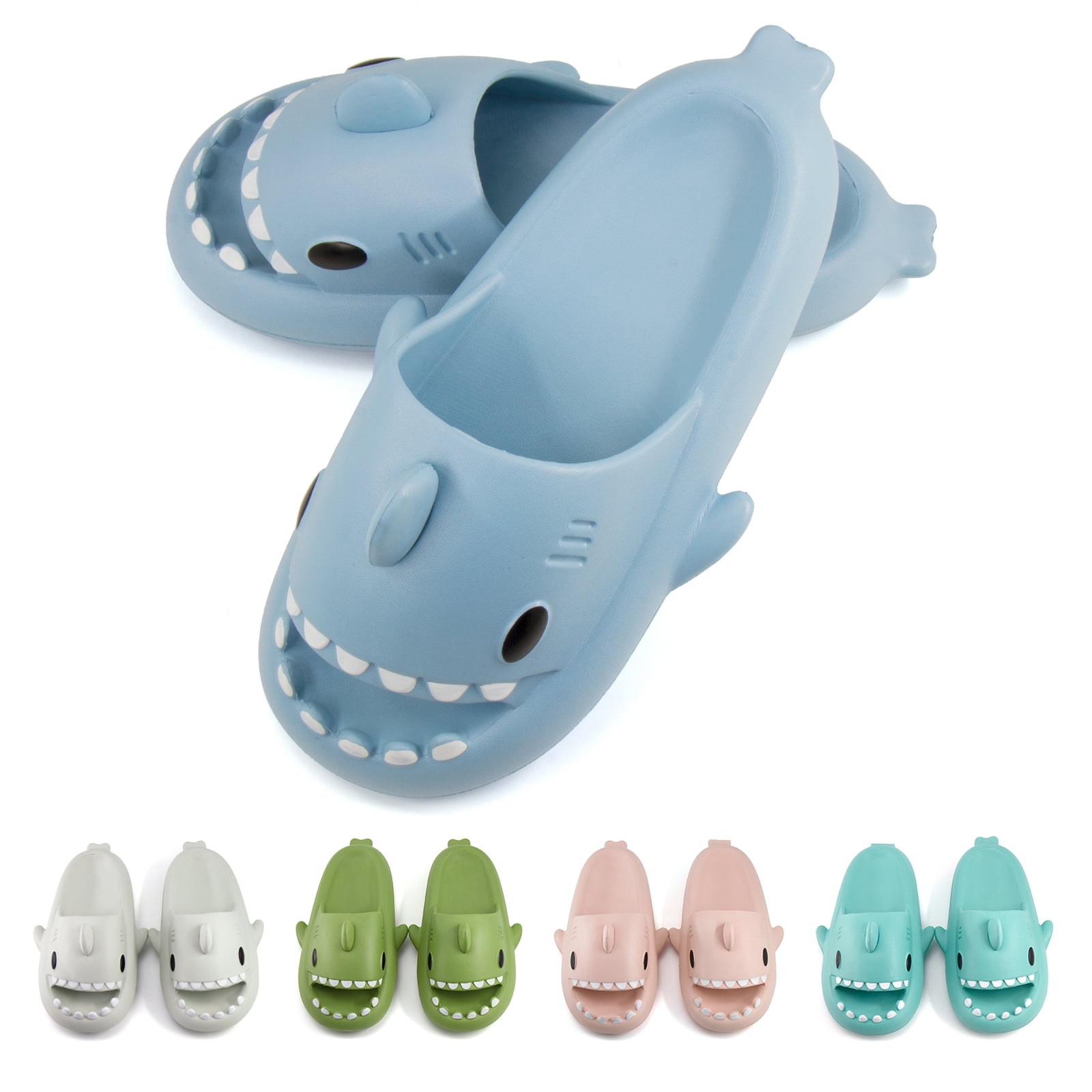 SAGUARO Kids Shark Slides, Cute Cartoon Slippers, Non-Slip Pool Shoes ...