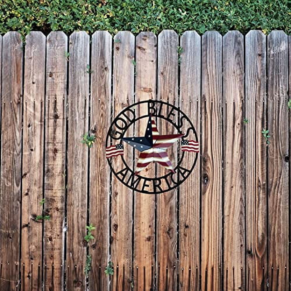 SAGUZOU God Bless America Metal Star Hanging Welcome Signs Wall Decor ...