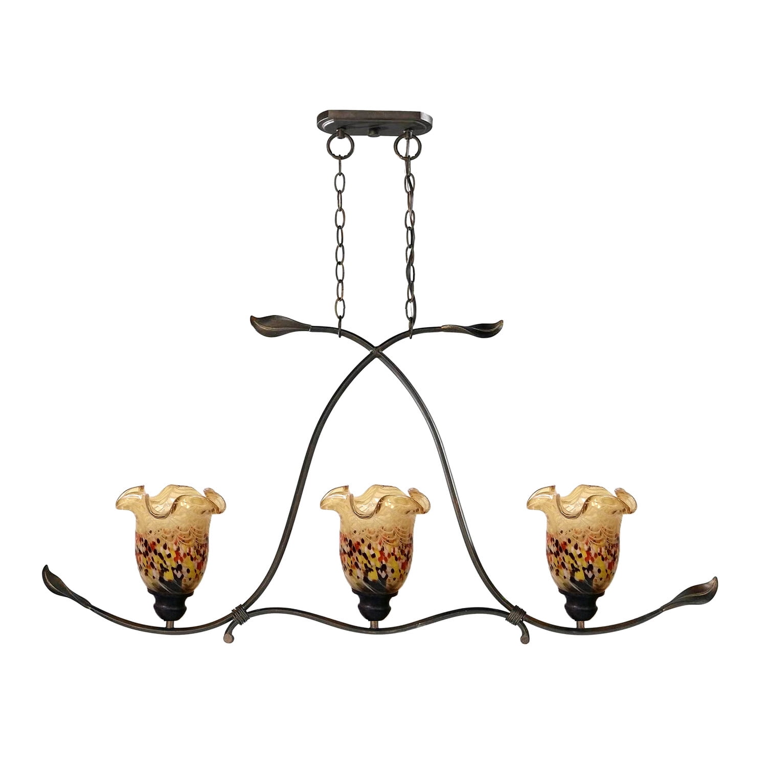 Dale Tiffany Luster 3-Light Hand Blown Art Glass Hanging Fixture ...