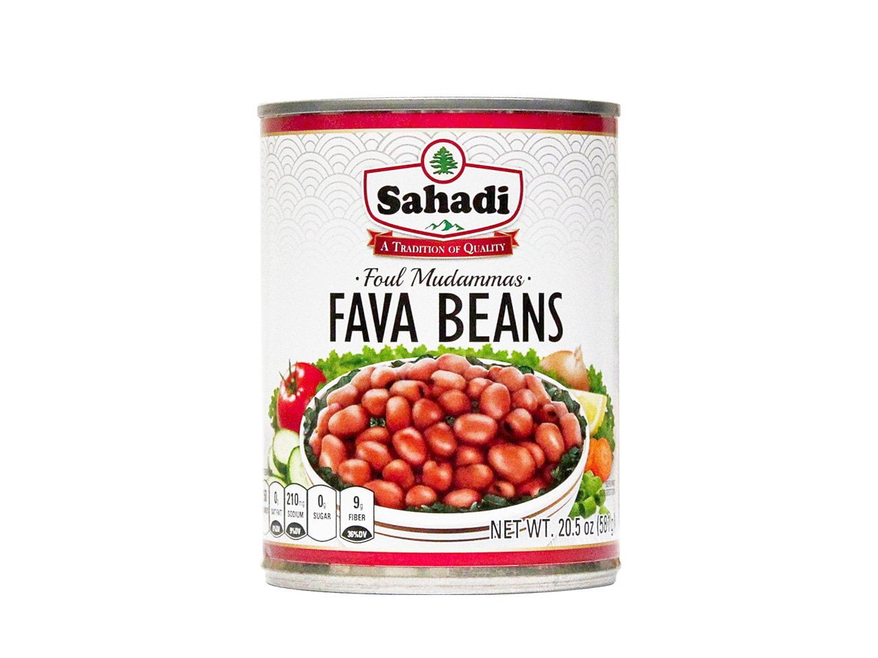 Sahadi Foul Mudammas, 20-Ounce Pack of 12, Cooked Fava Beans, Low Fat ...