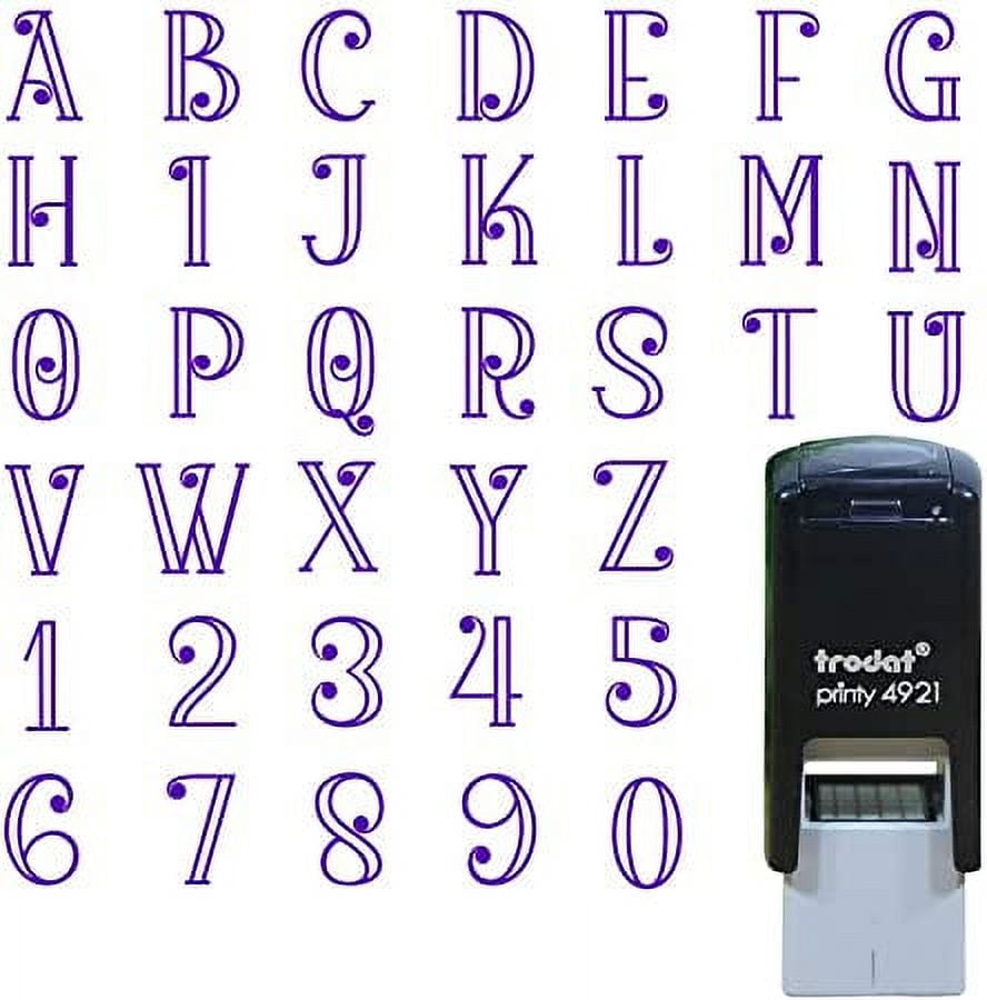 SAI DECORATIVE A to Z Alphabet or 0-9 Numbers Self Inking Initial ...
