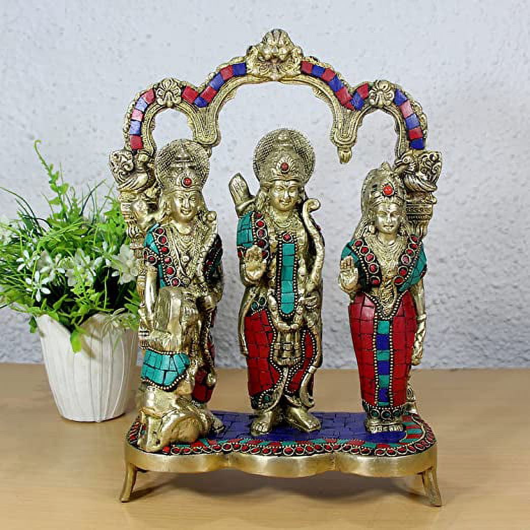 SAI DECORATIVE Brass Antique Ram Darbar Statue in Brass, Lord Ram ...