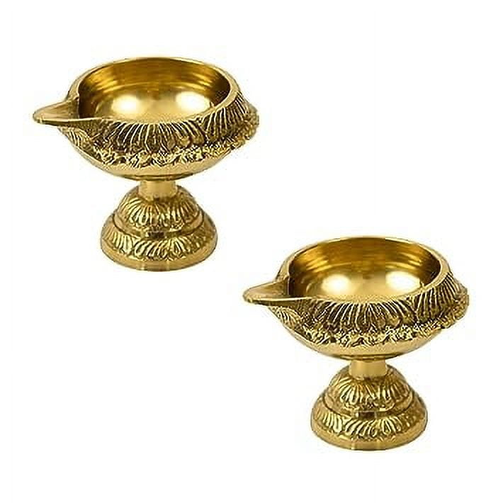 SAI DECORATIVE Brass Diya for Puja Arti Deepak Deepam Oil Lamp for Home ...