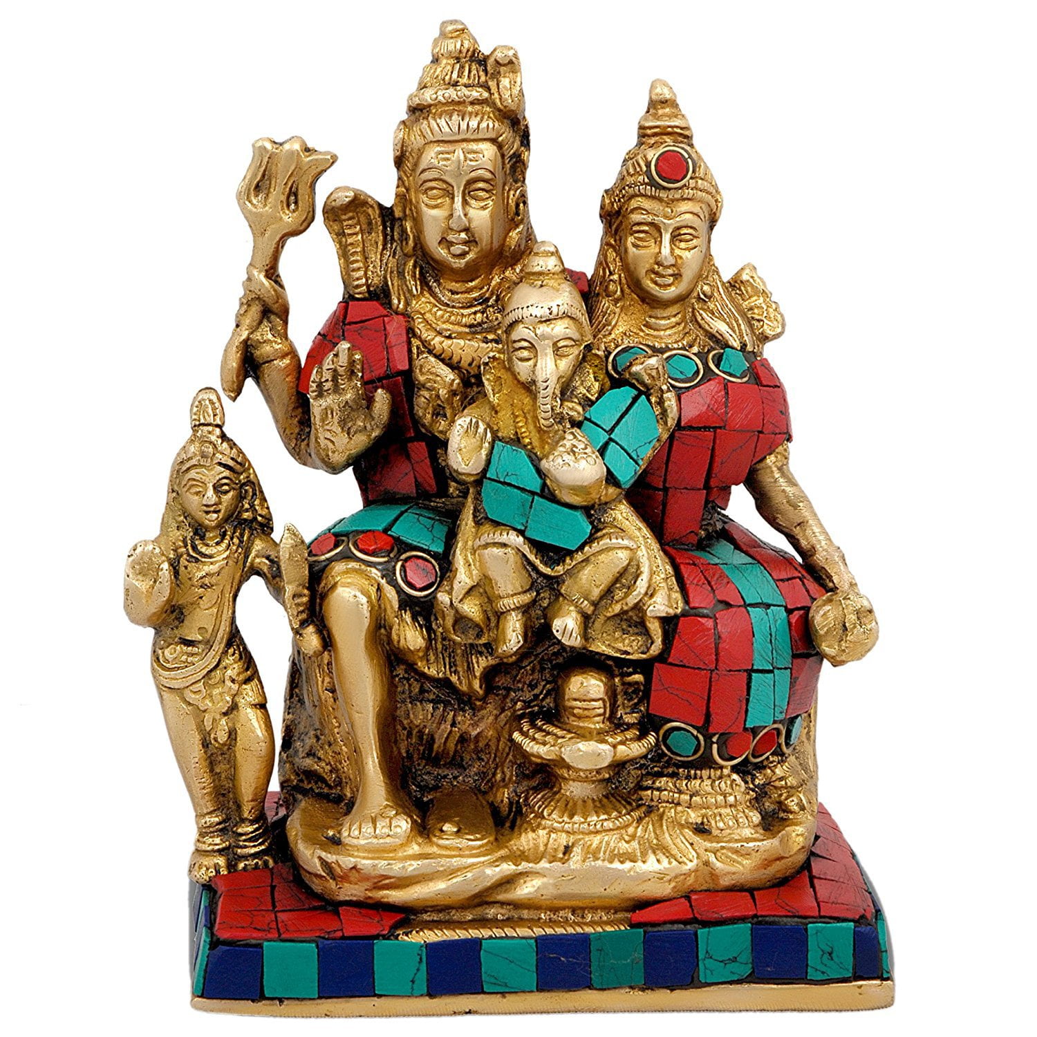 SAI DECORATIVE Brass Shiv Family Shiva Parvati Ganesh and Kartikeya ...