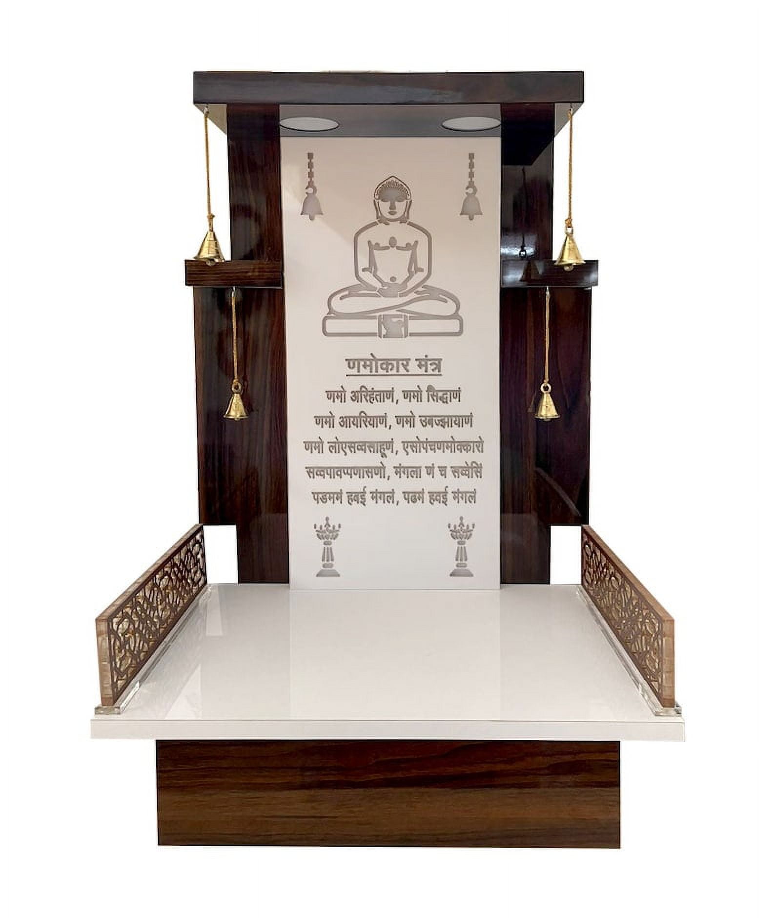 SAI DECORATIVE Customized Frame Brown Temple with LED Light for Home ...