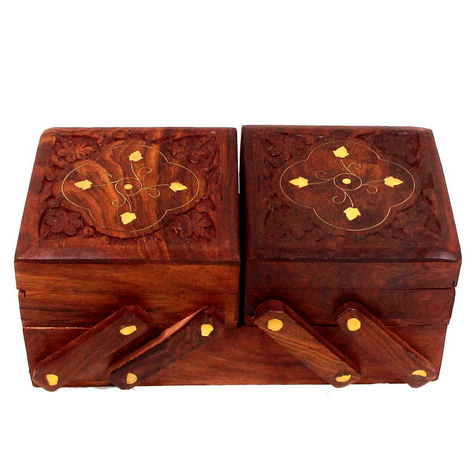 SAI DECORATIVE Handmade Wooden Folding Jewelry Box for Women Jewelry ...
