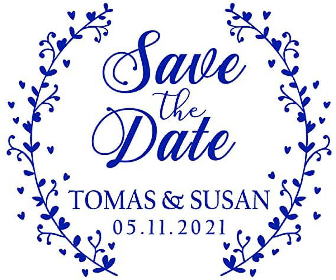 SAI DECORATIVE Save The Date Stamp” Self-Inking Rubber Stamp ...