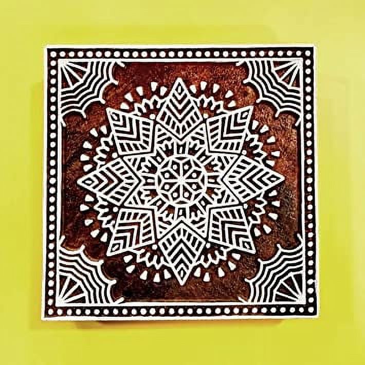 SAI DECORATIVE Square Wood Block Stamps (Pack of 1), Wooden Blocks for ...