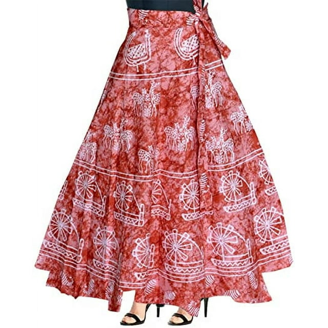 SAI DECORATIVE Woman's Cotton Boho Wrap Skirt,Around Gypsy wrap Skirt ...