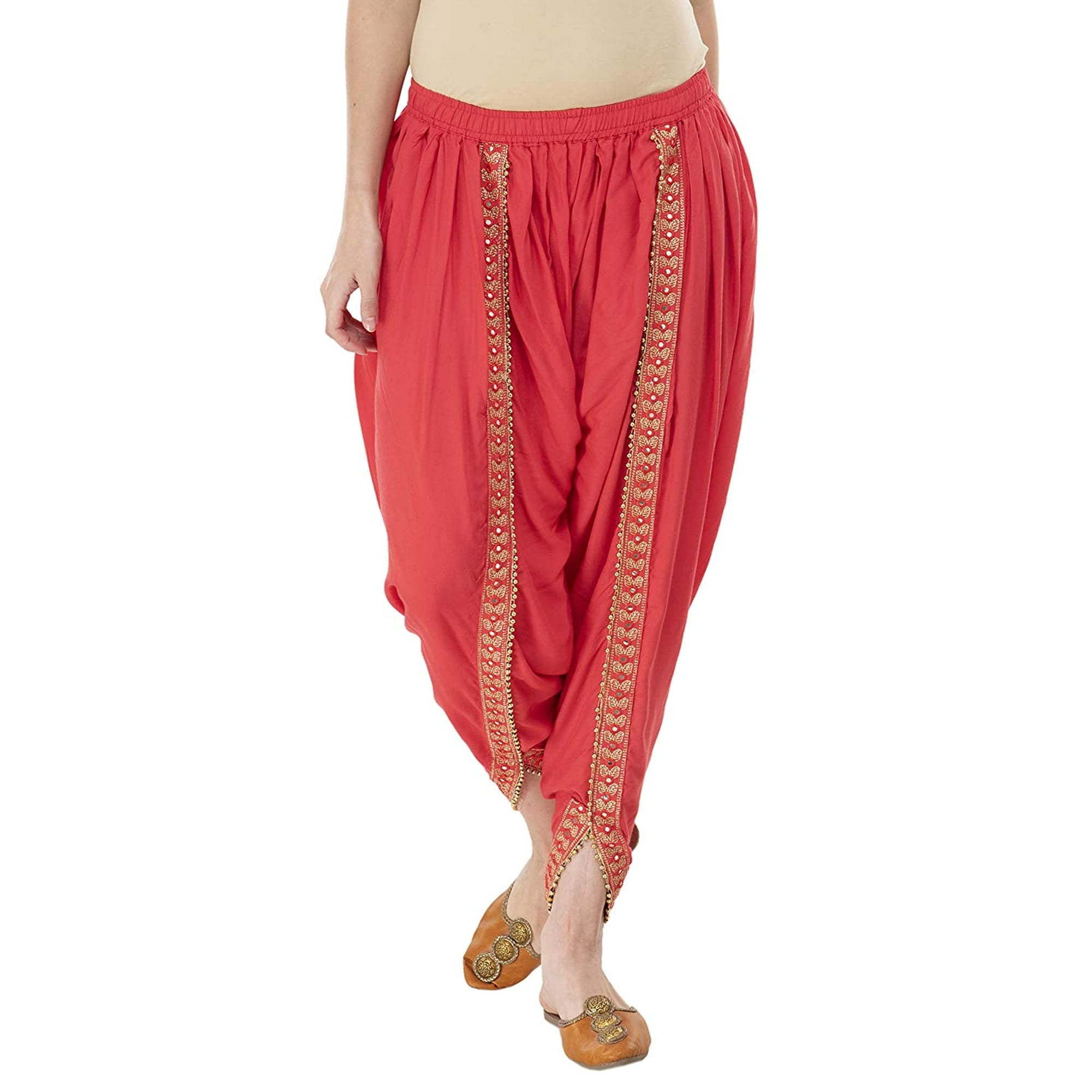 SAI DECORATIVE Women's Rayon Solid Plain Dhoti Free Size & color:- Pink ...
