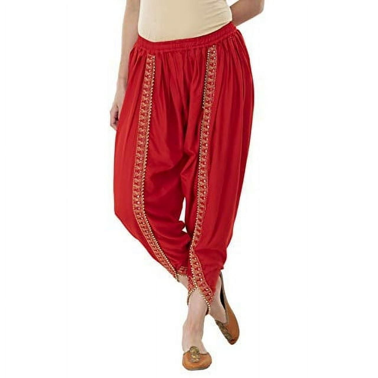 SAI DECORATIVE Women's Rayon Solid Plain Dhoti Free Size & color:- Red ...