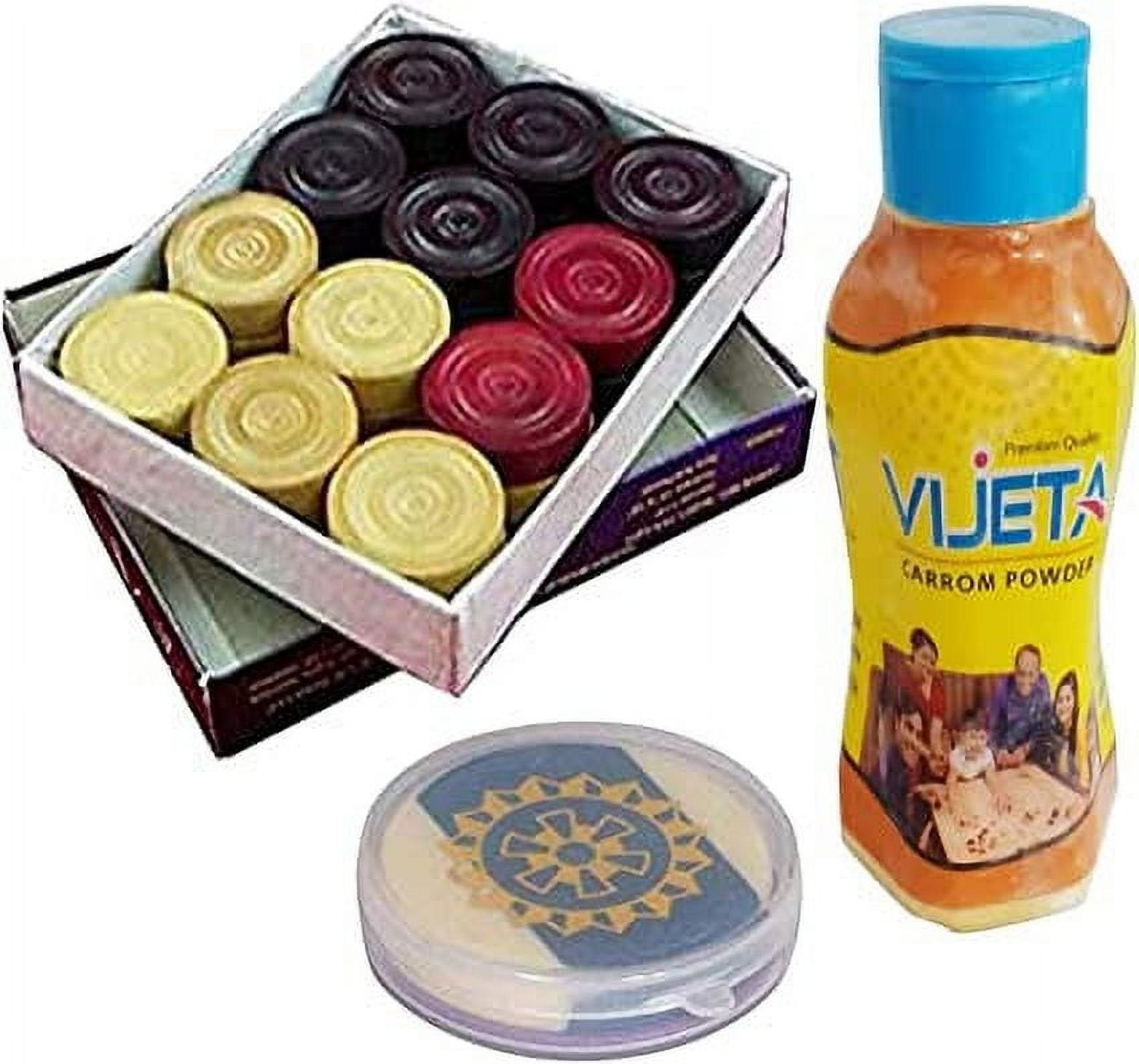 SAI DECORATIVE Wooden Carrom Coins and Acrylic Striker, Smooth Gaming ...