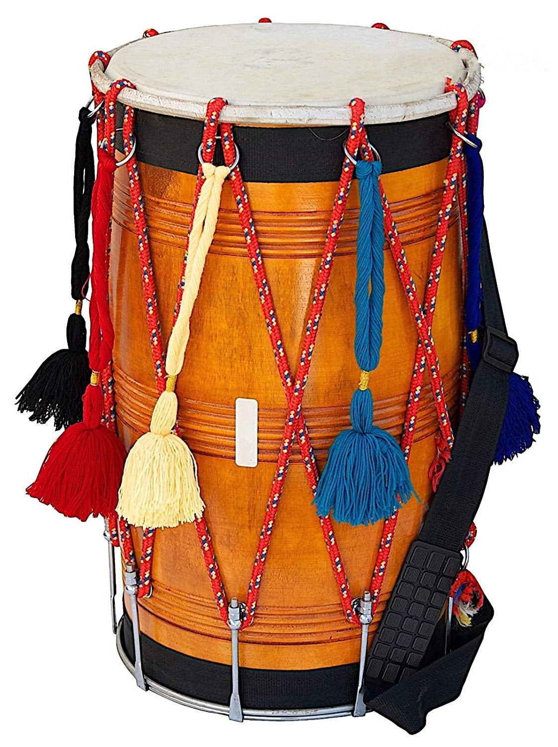 SAI Musicals Bhangra Dhol-Straight, Mango Wood, Natural, Padded Bag ...