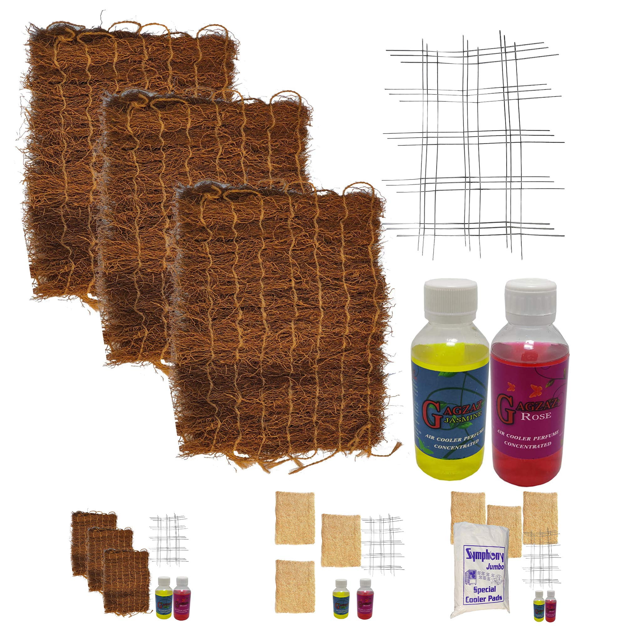 SAI PRASEEDA Air Cooler Multicolor 1 Grass_Cooling Pads_18 x 24 Inches_Set Of 3 Pack_With 3 Iron ...