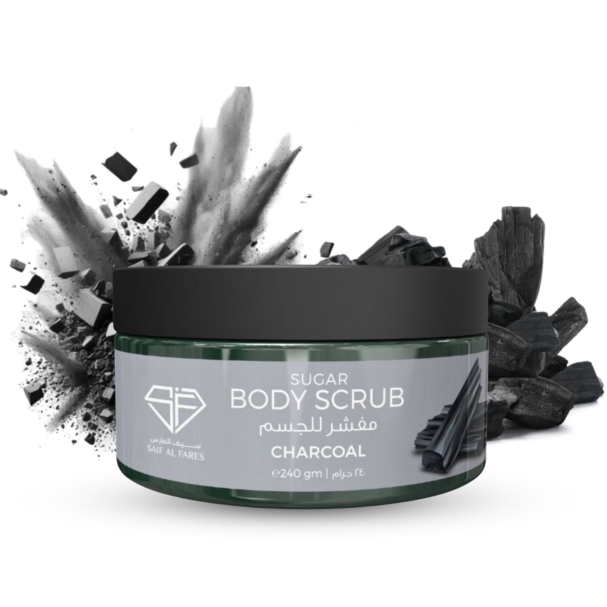 SAIF AL FARES Charcoal Sugar Body Scrub Alcohol Free with Charcoal ...