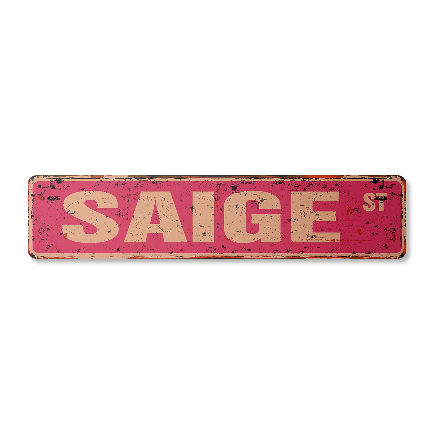 SAIGE Vintage Plastic Street Sign Childrens Name Room Sign | Indoor ...