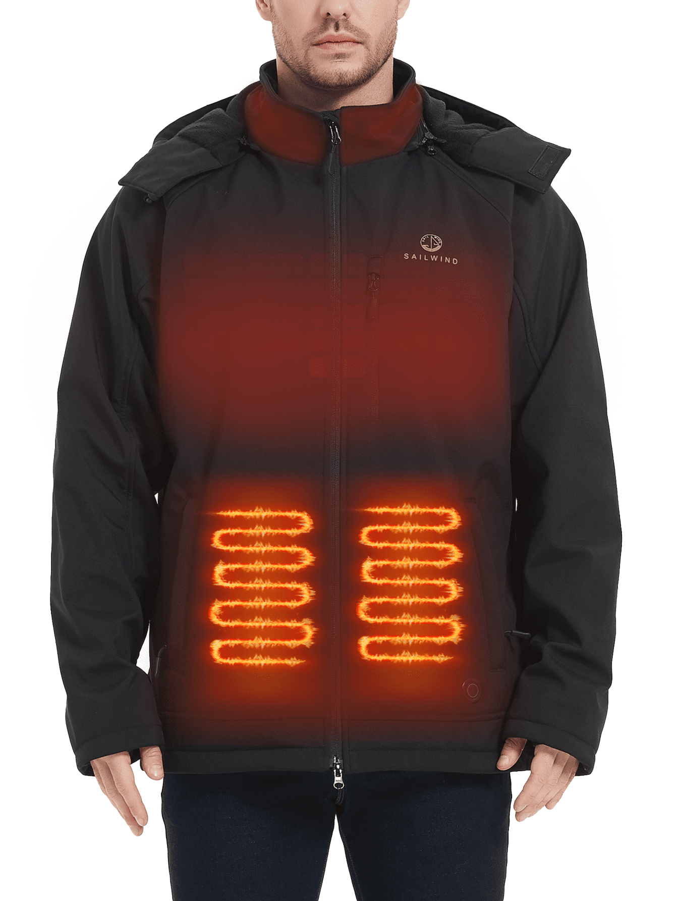 SAILWIND Men's Rechargeable Heater Coat, Soft Shell Heated Jacket with ...