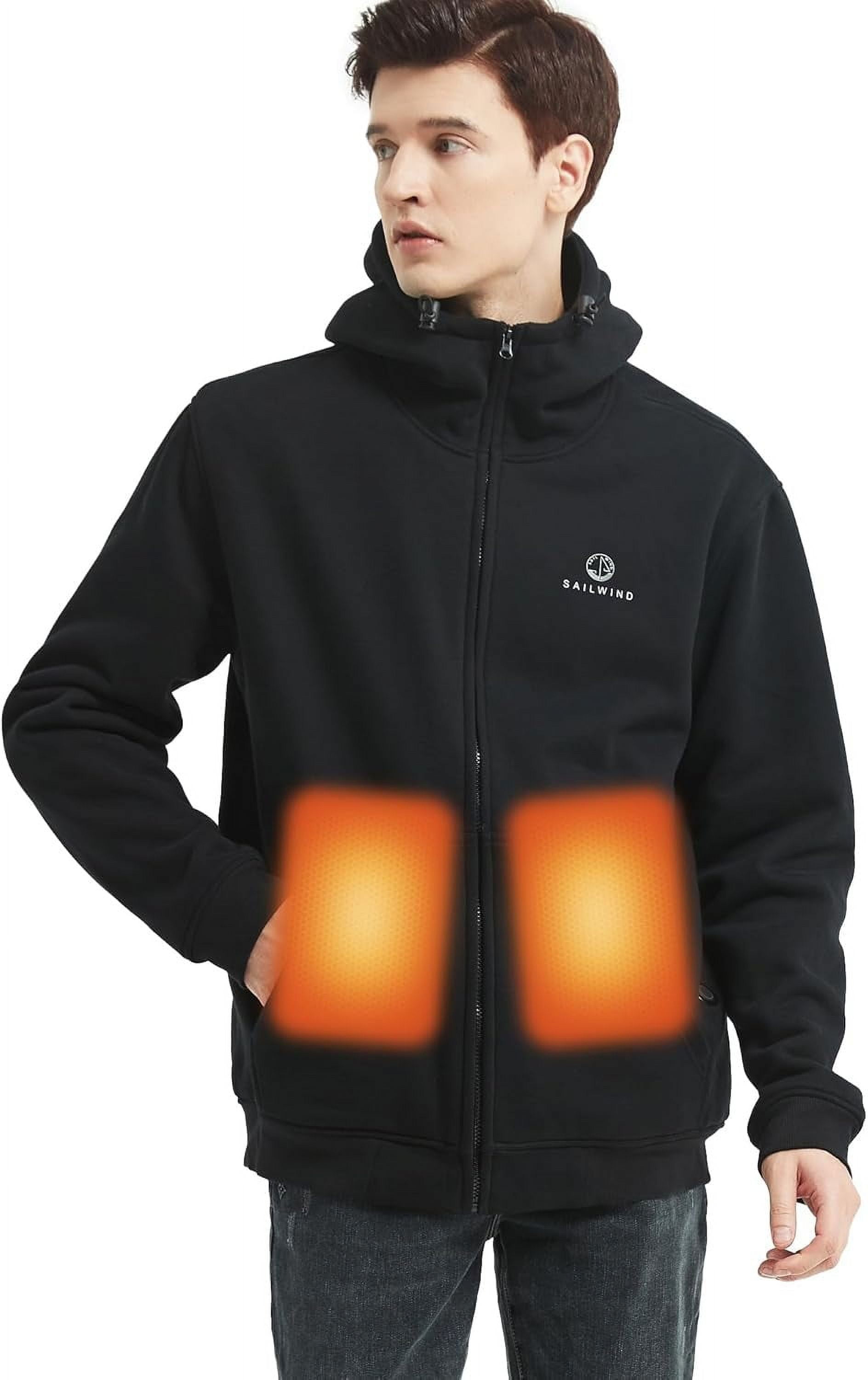 SAILWIND Men's Electric Fleece Coat, Lightweight Heated Battery Jacket ...