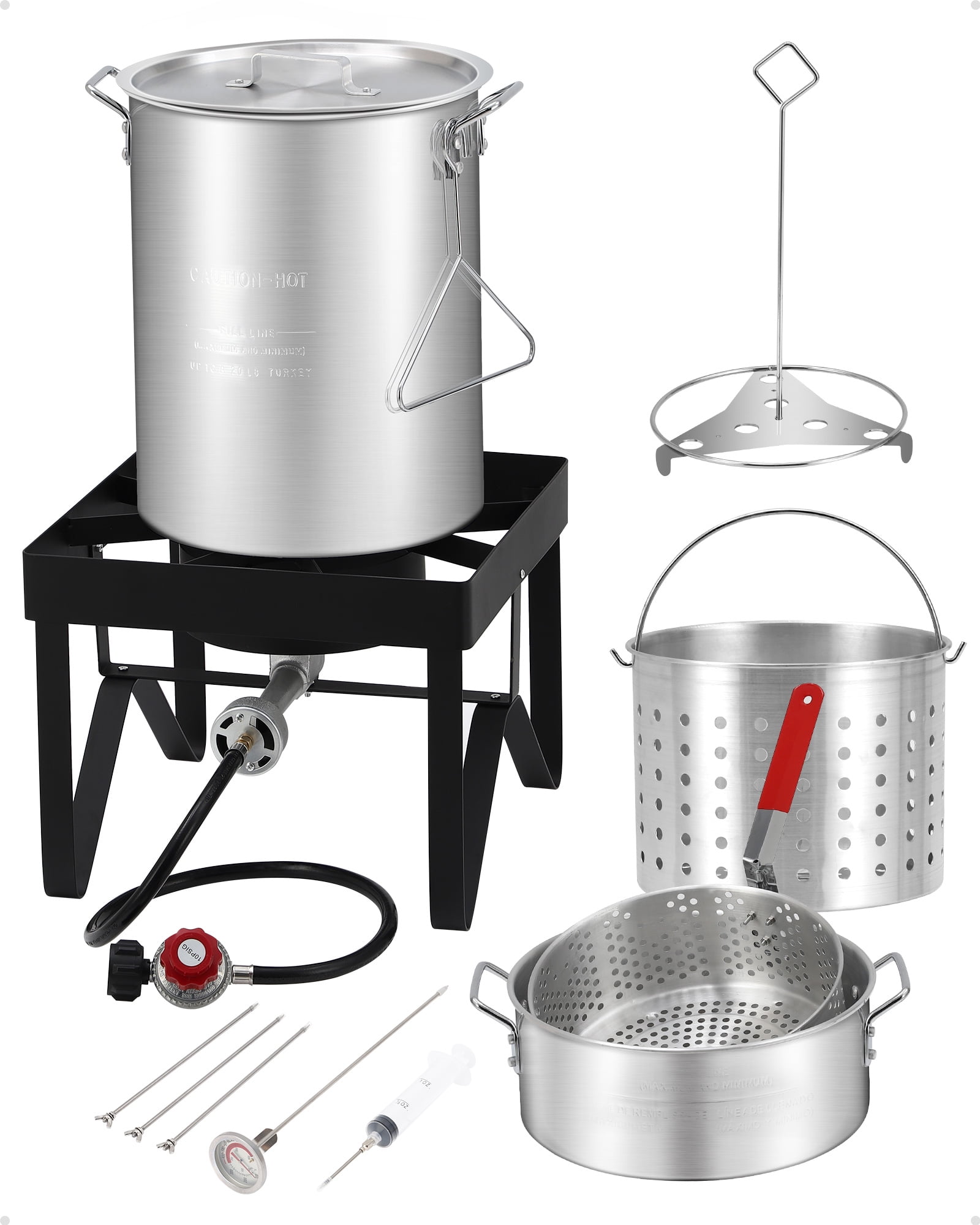 SAINSPEED Turkey Fryer Propane Burner Kit [54,000 BTU] Seafood Boil Pot ...