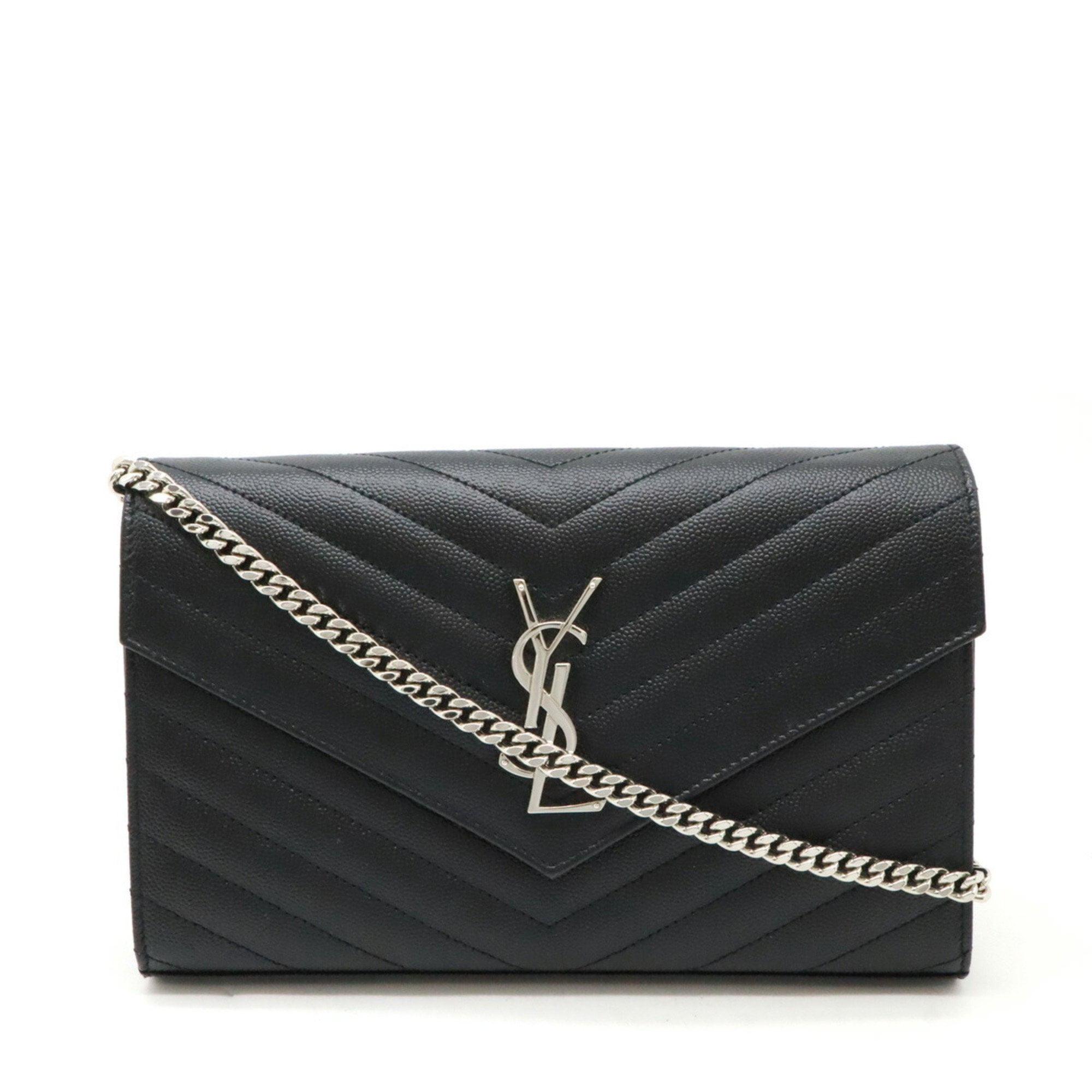 Pre-Owned SAINT LAURENT PARIS YSL Yves Saint Laurent Monogram Chain ...