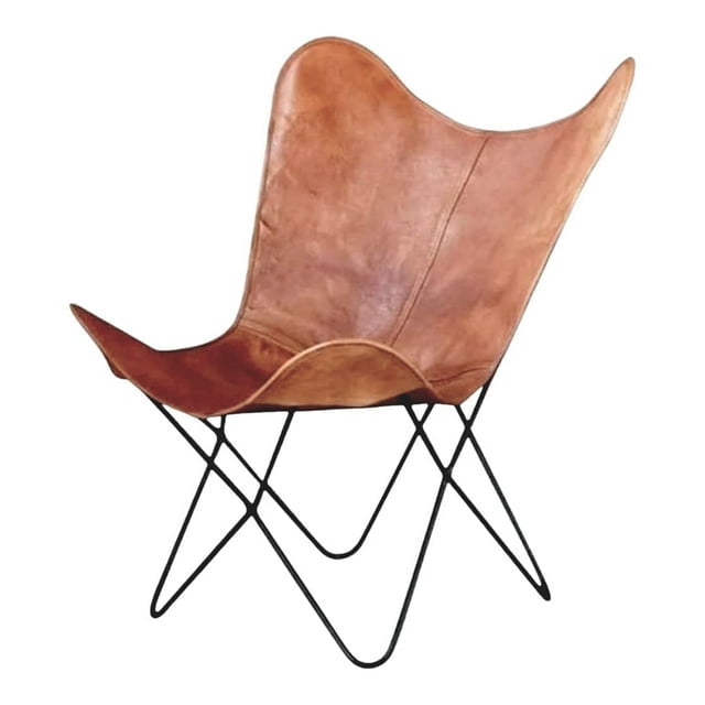 Leather Butterfly Chair Tan Handcrafted Quality Personalized Seat Gifts ...