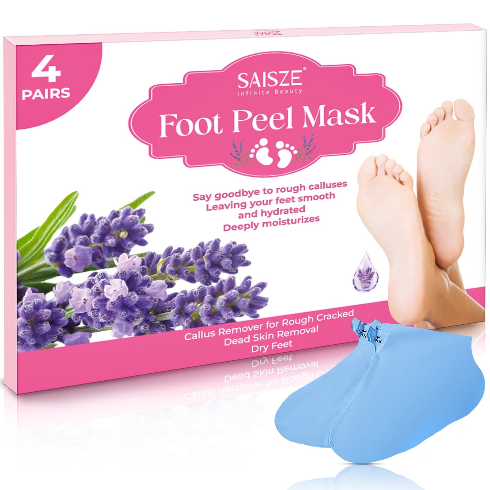 SAISZE Foot Peel Mask, Lavender Oil Exfoliating Foot Masks for Hydrated ...