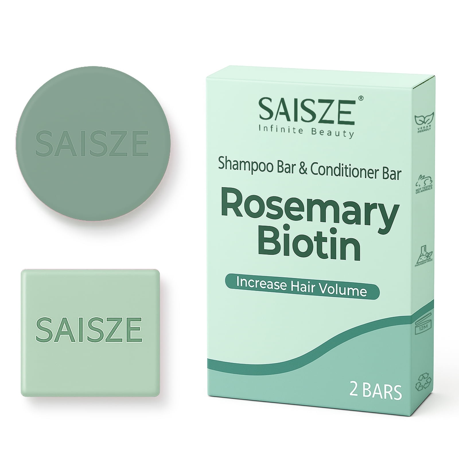 SAISZE Rosemary & Biotin Shampoo and Conditioner Soap Set, 2 Pcs ...