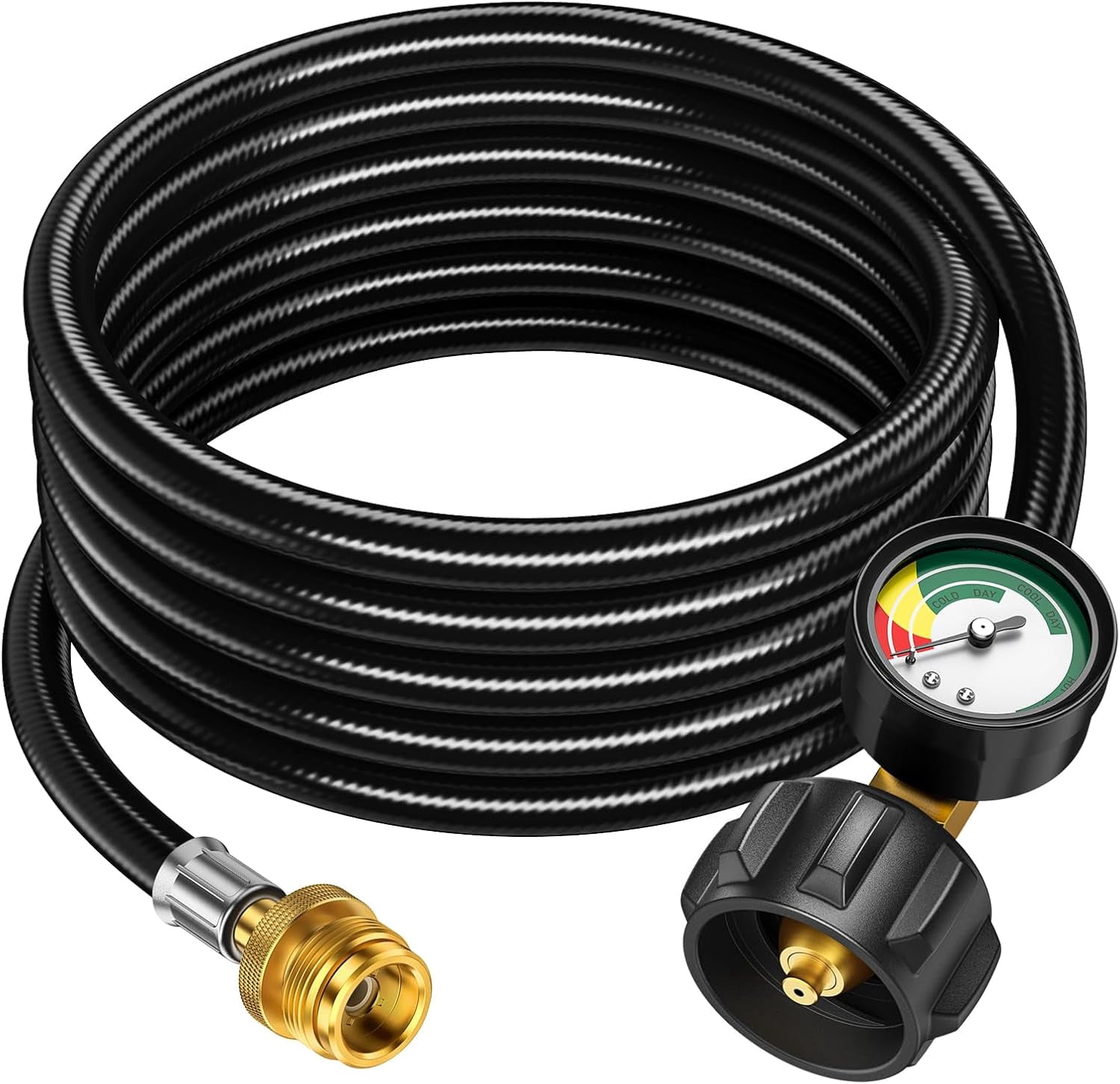 SAIYA 12FT Propane Hose Adapter 1lb to 20lb with Gauge, Propane Tank ...