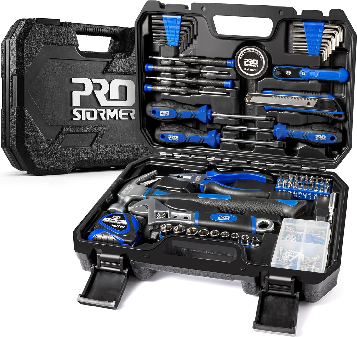 SAIYA 160-PC Garage Tool Set - College Dorm/Office Toolbox (Blue ...
