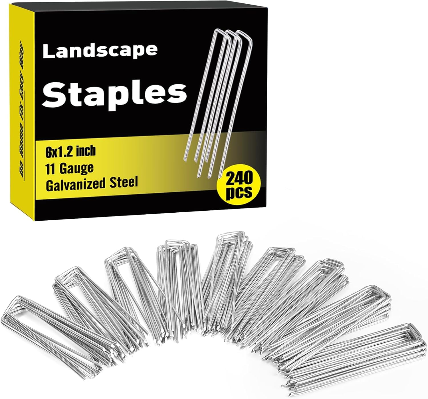 SAIYA 240 Pack 6 Inch Landscape Staples, Garden Staples Galvanized ...