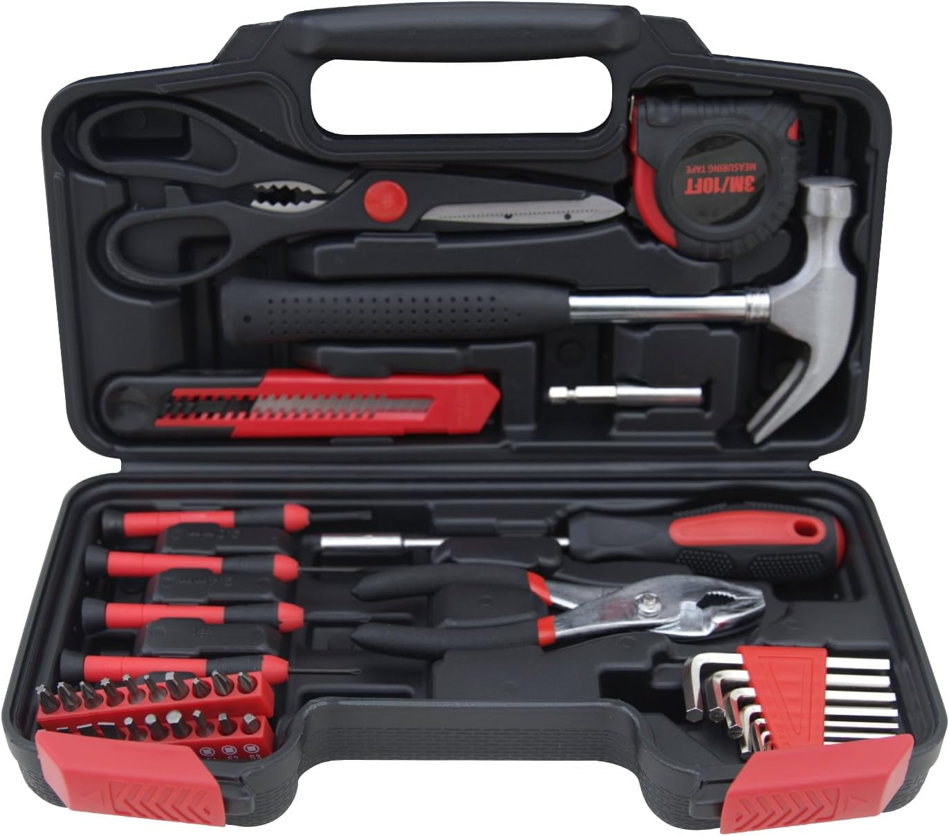SAIYA 39-PC Household Basics Set - Plastic Toolbox DIY Repair Kit ...