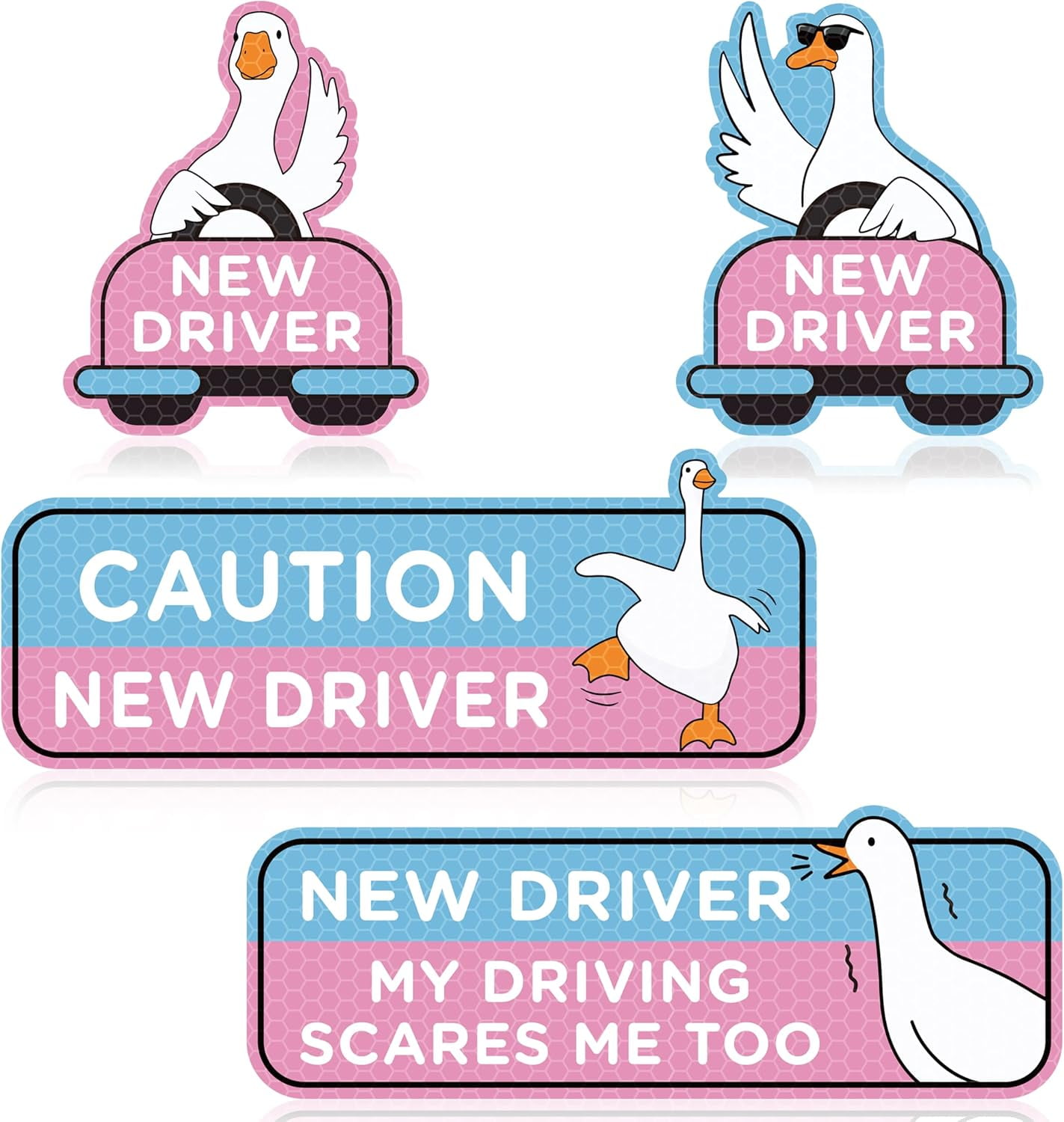 SAIYA 4pcs Funny Goose New Driver Car Magnet, Cute Shivering Goose ...