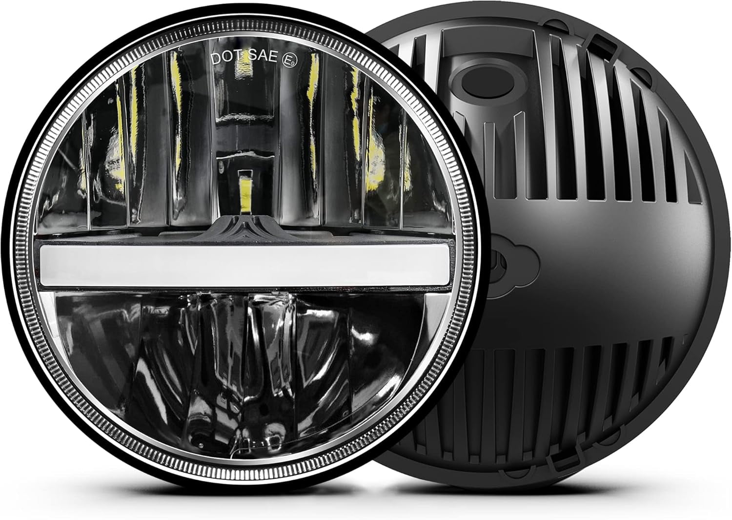 SAIYA 7-Inch LED Headlights - with Amber Turn Signal White DRL, DOT ...