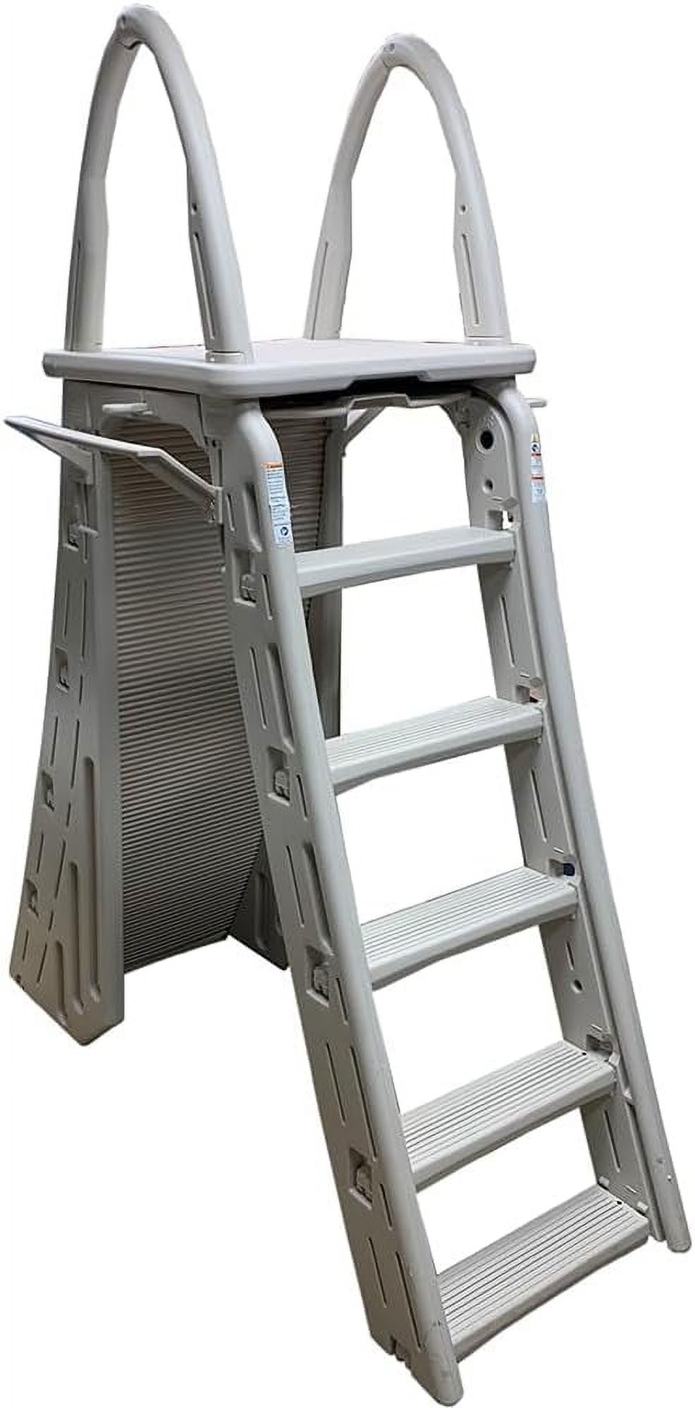 SAIYA 7200 Roll Guard 48" to 56" Adjustable A Frame Safety Ladder for ...