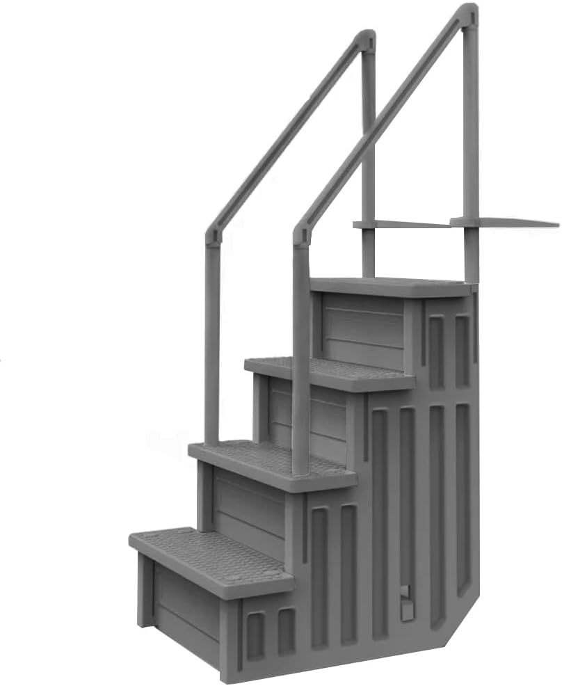 SAIYA Anti-Slip in-Pool Steps | Gray | for Above Ground Swimming Pools ...