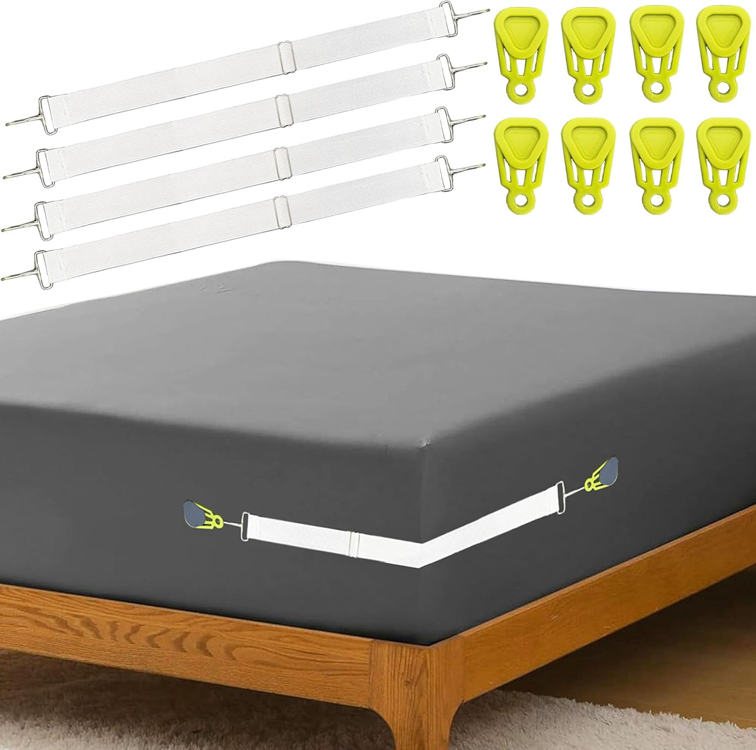 SAIYA Bed Sheet Straps PLUS, Buckle separation design, Increase Bed ...