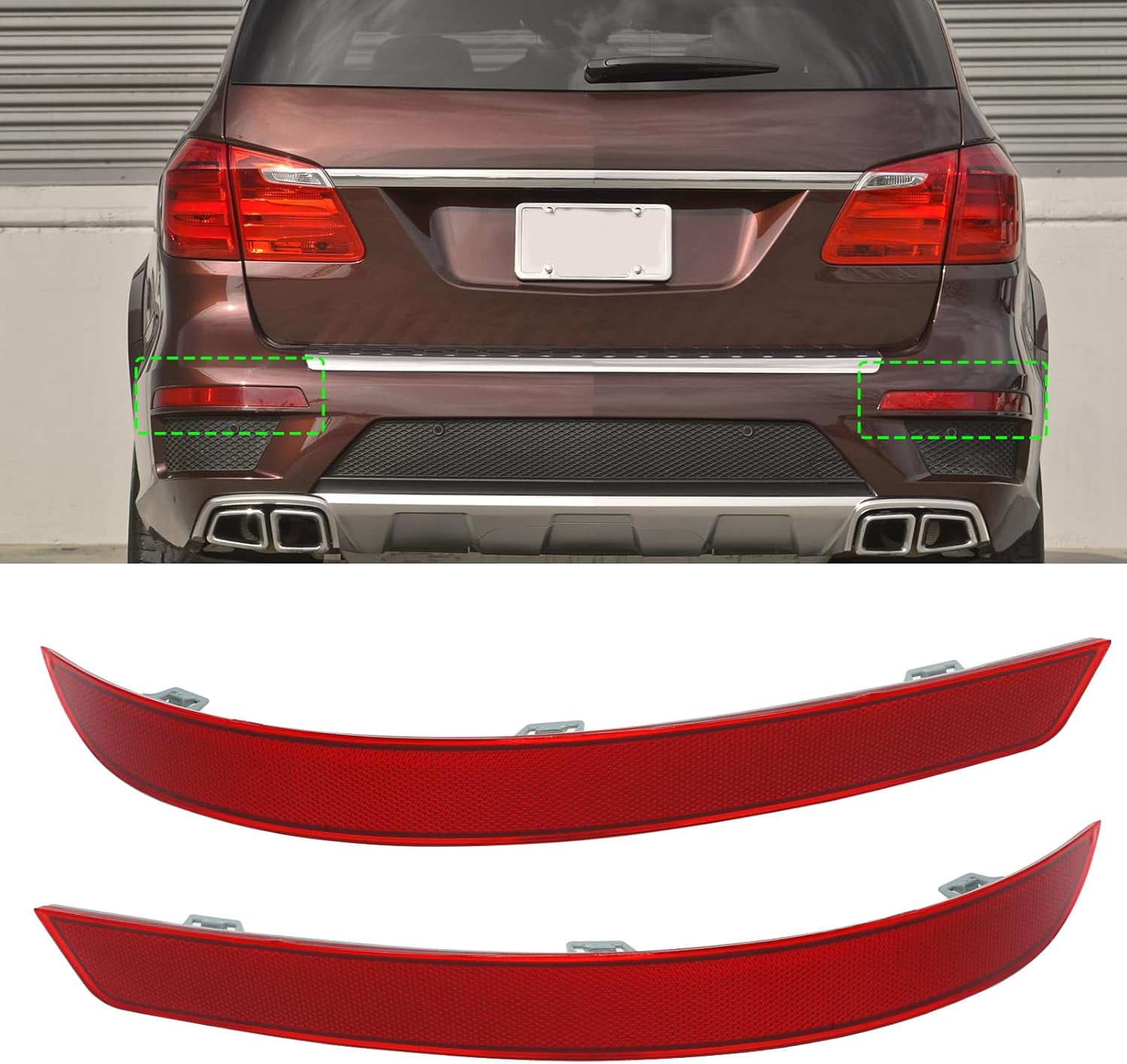SAIYA Compatible with Mercedes-Benzs X166 Rear Bumper Reflectors 2013 ...