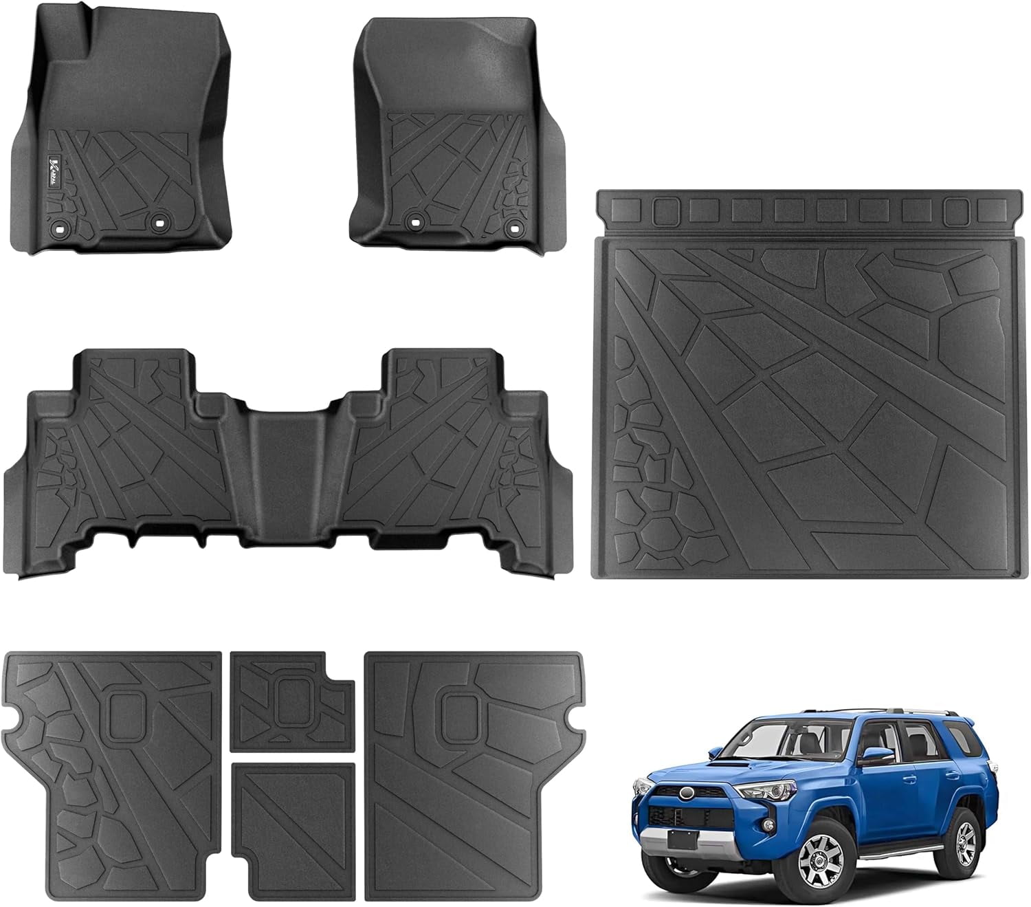 SAIYA Floor Mats & Cargo Mats for 2013-2024 Toyota 4Runner (Only Fit 5 ...