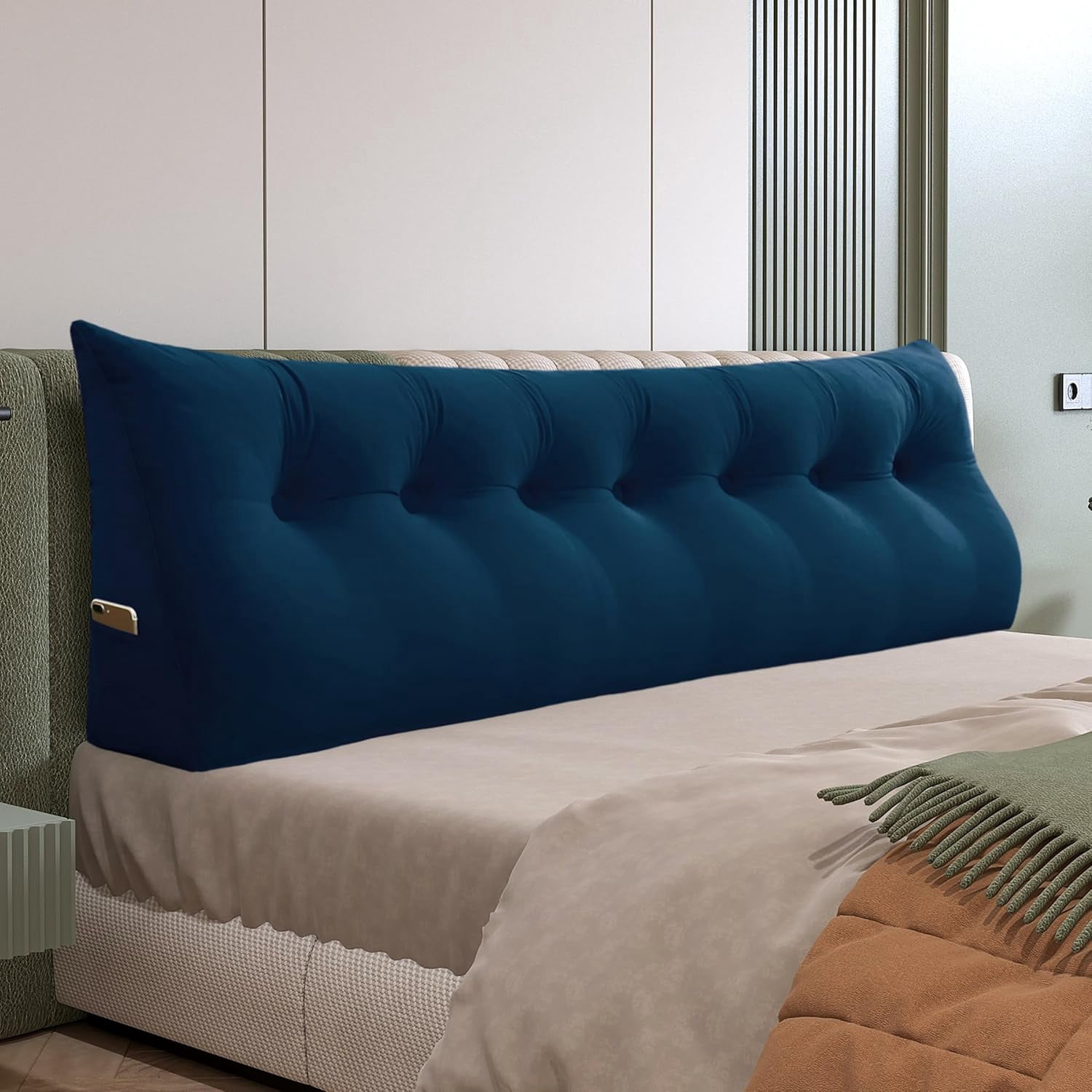 SAIYA Headboard Wedge Pillow Bed Wedge Pillow for Headboard Bolster ...