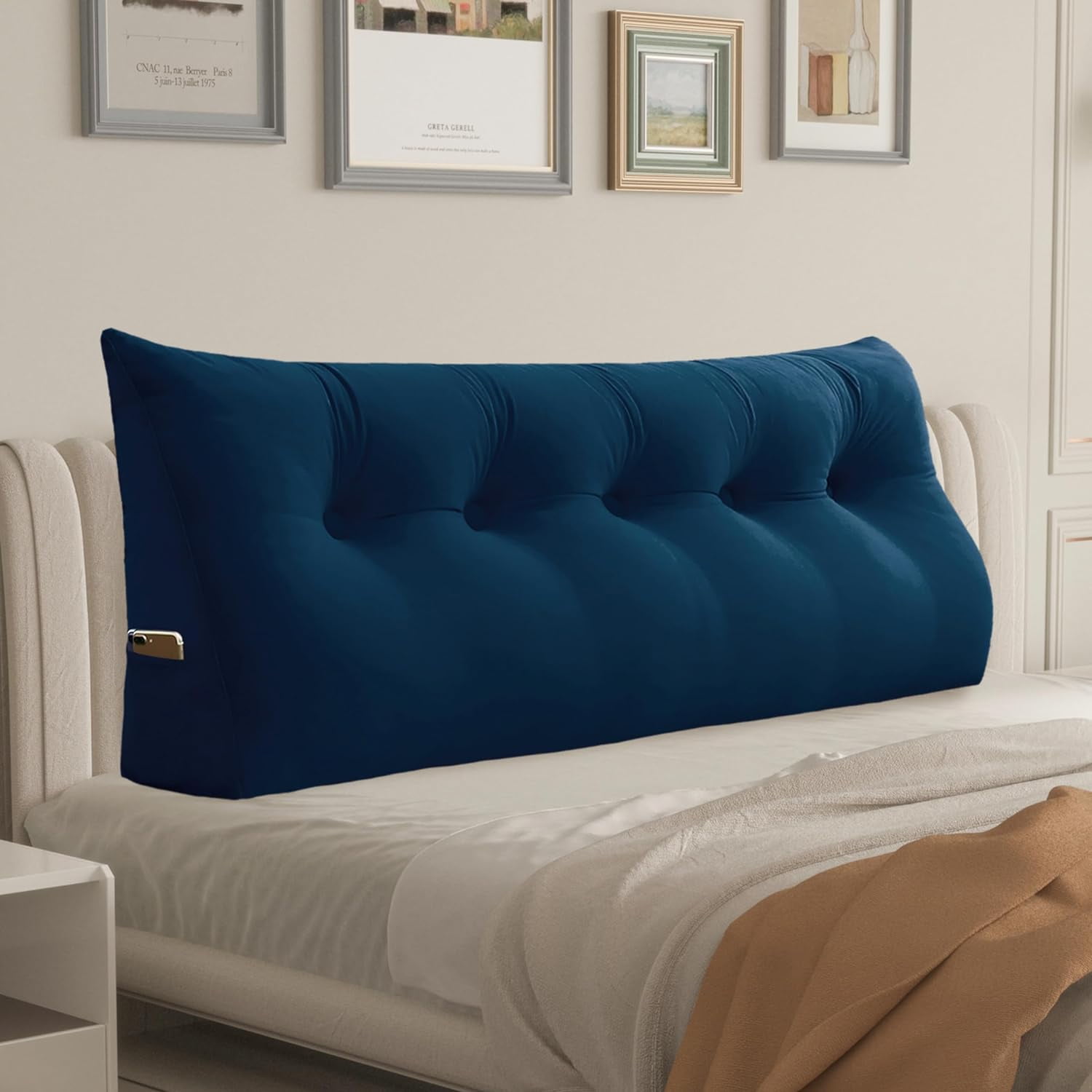 SAIYA Headboard Wedge Pillow Bed Wedge Pillow for Headboard Bolster ...